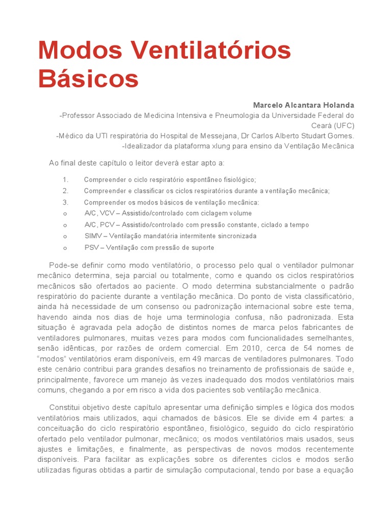 Modos Ventilatórios Básicos | PDF