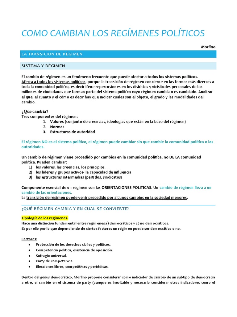 Cambios en los Regímenes Políticos | PDF | Autoritarismo | Ideologías ...