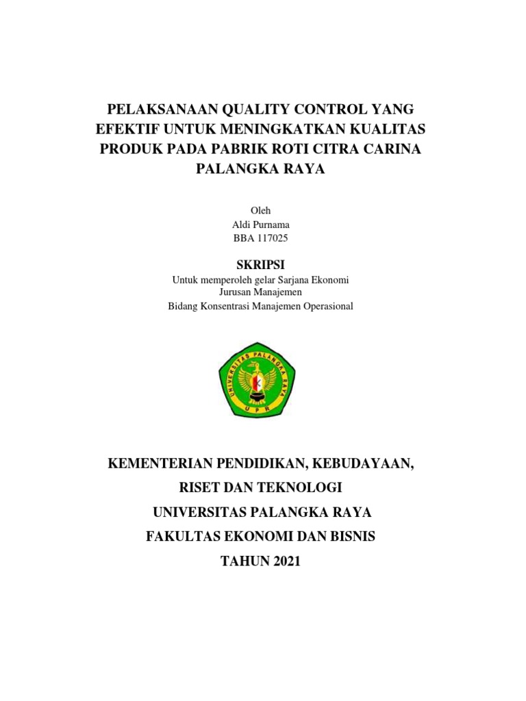 Skripsi Gabungan Aldi Purnama, Bba 117 025 | PDF