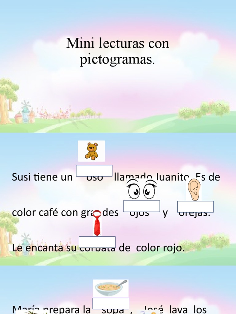 Mini lecturas con pictogramas para niños | PDF
