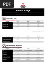 Mitsubishi MX Ficha Tecnica Mirage G4 MY25 | PDF | Coche | Vehículos con tracción trasera