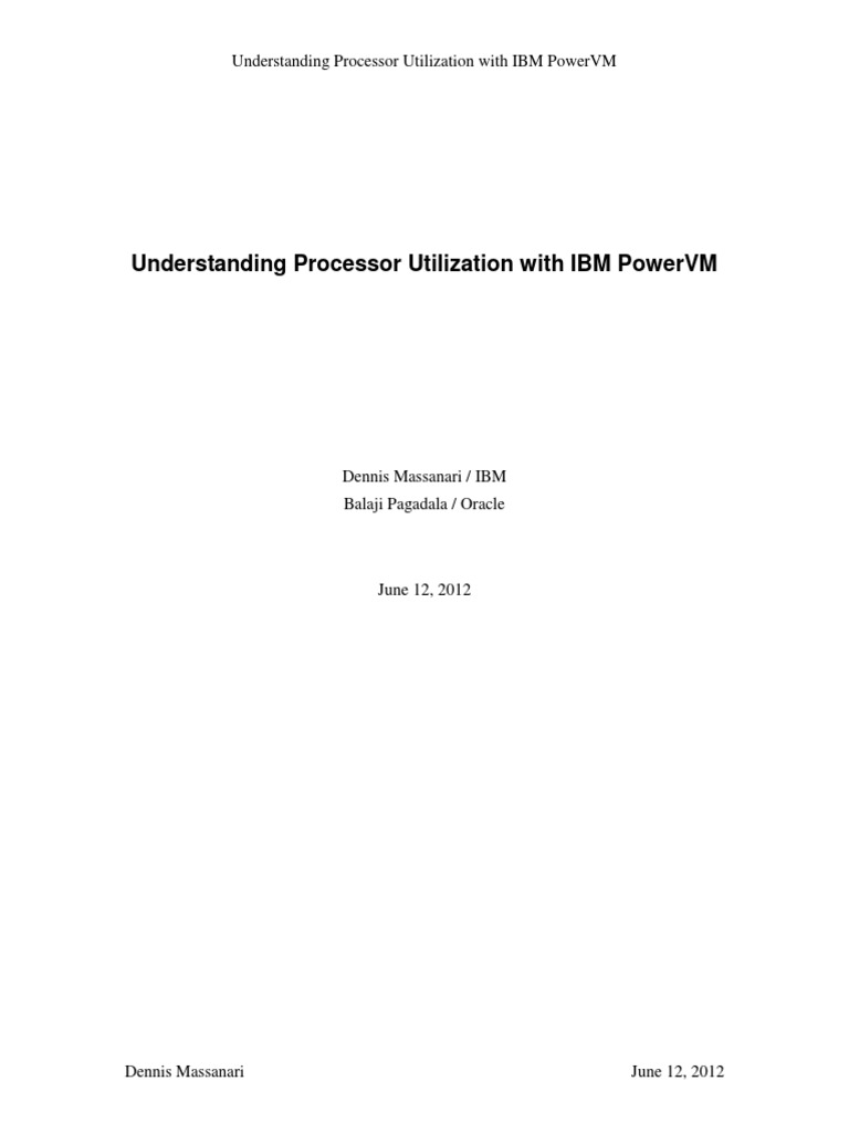Understanding Processor Utilization With Ibm Powervm | PDF | Central ...