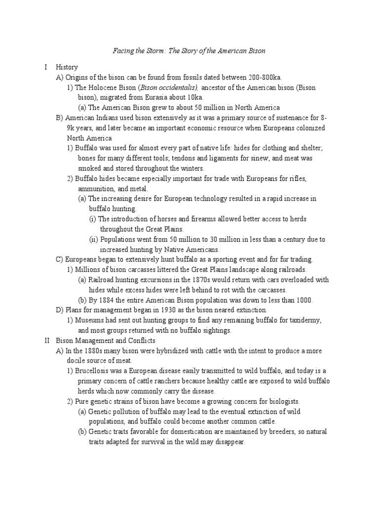 Facing The Storm: The Story of The American Bison | PDF | American ...