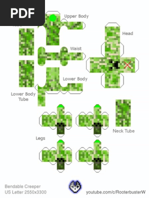 Papercraft Ultimate Bendable Creeper Minecraft Printables,, 46% OFF
