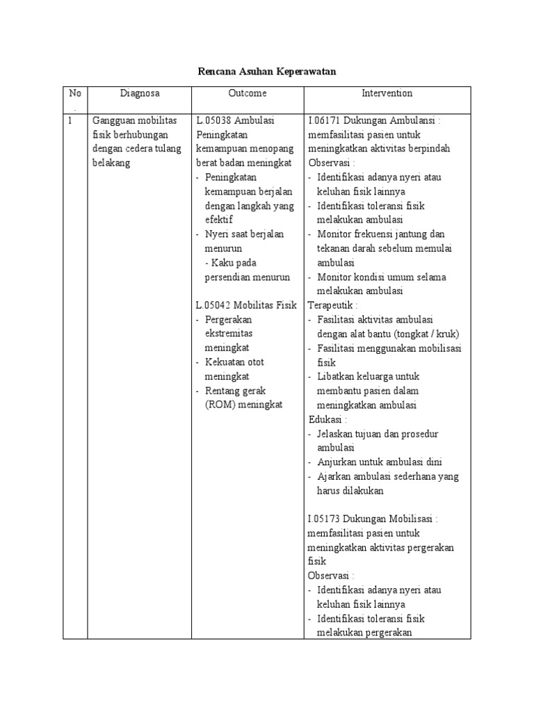 Rencana Asuhan Keperawatan | PDF