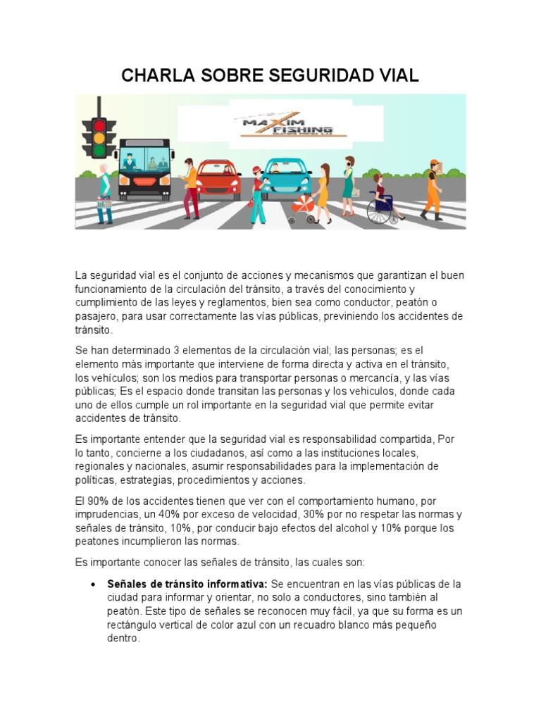 Charla Sobre Seguridad Vial | PDF | Seguridad vial | Peatonal