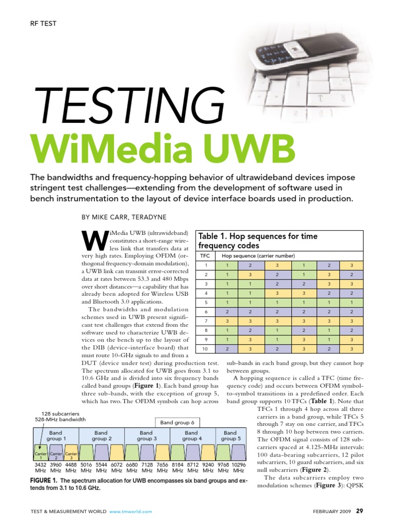 UWB Testing | PDF | Orthogonal Frequency Division Multiplexing | Ultra ...