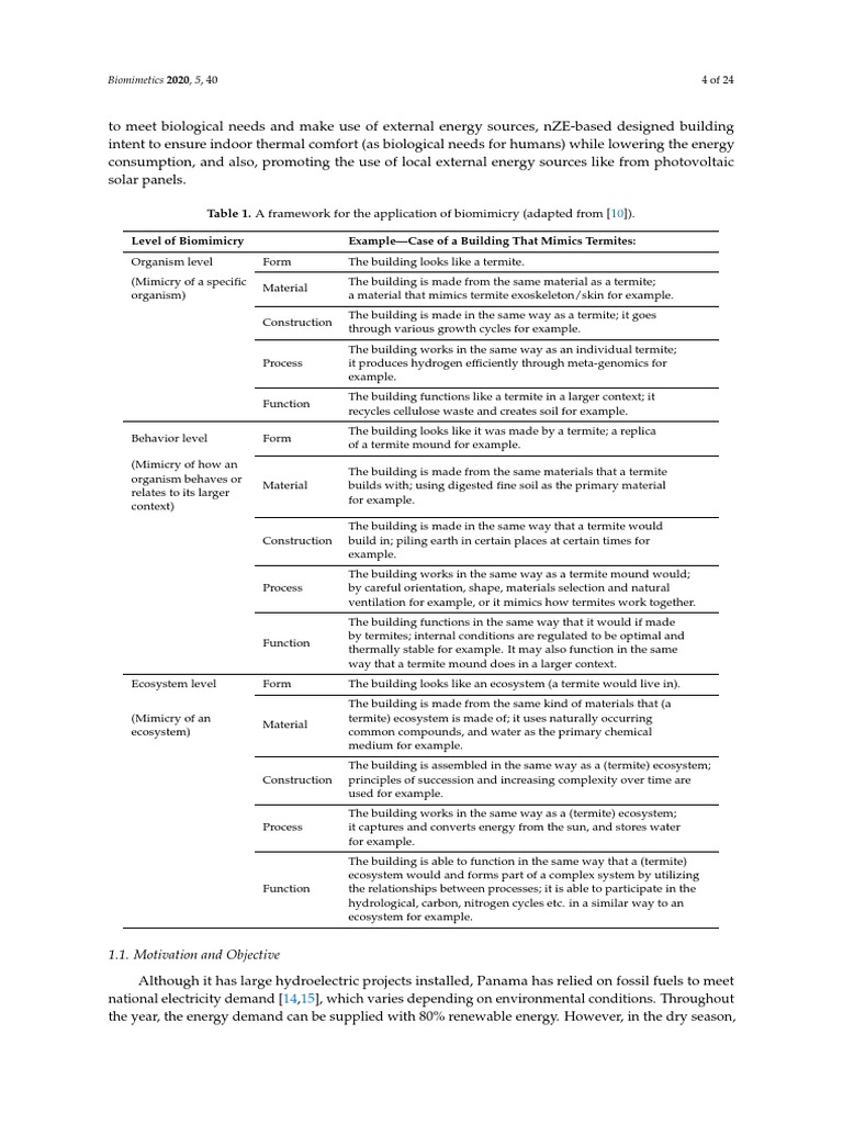 Table 1.: A Framework For The Application of Biomimicry (Adapted From ...