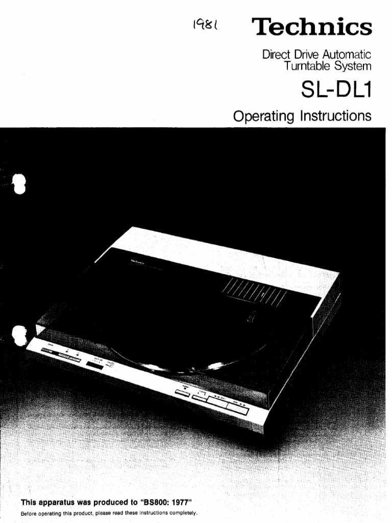 Technics SLD l1 Owners Manual | PDF