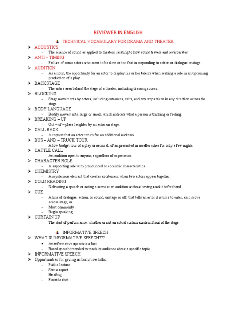 Reviewer in English | PDF | Verb | Adjective