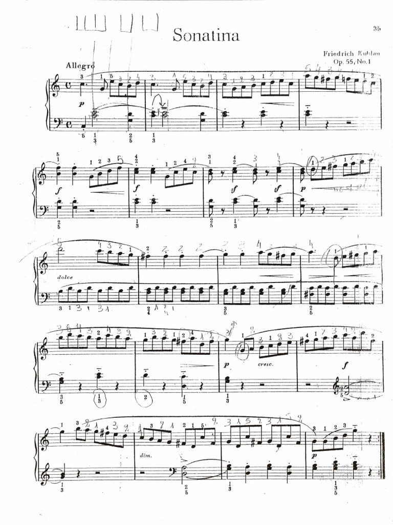 Kuhlau Sonatina Op 55 No 1 | PDF