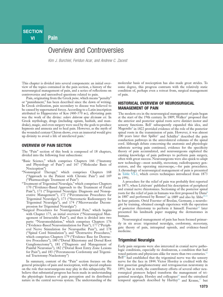 Overview of Pain Management in Neurosurgery | PDF | Pain | Pain Management