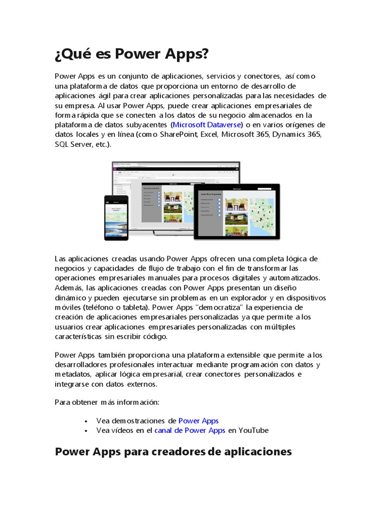 Qué Es Power Apps | PDF | Software de la aplicacion | Microsoft