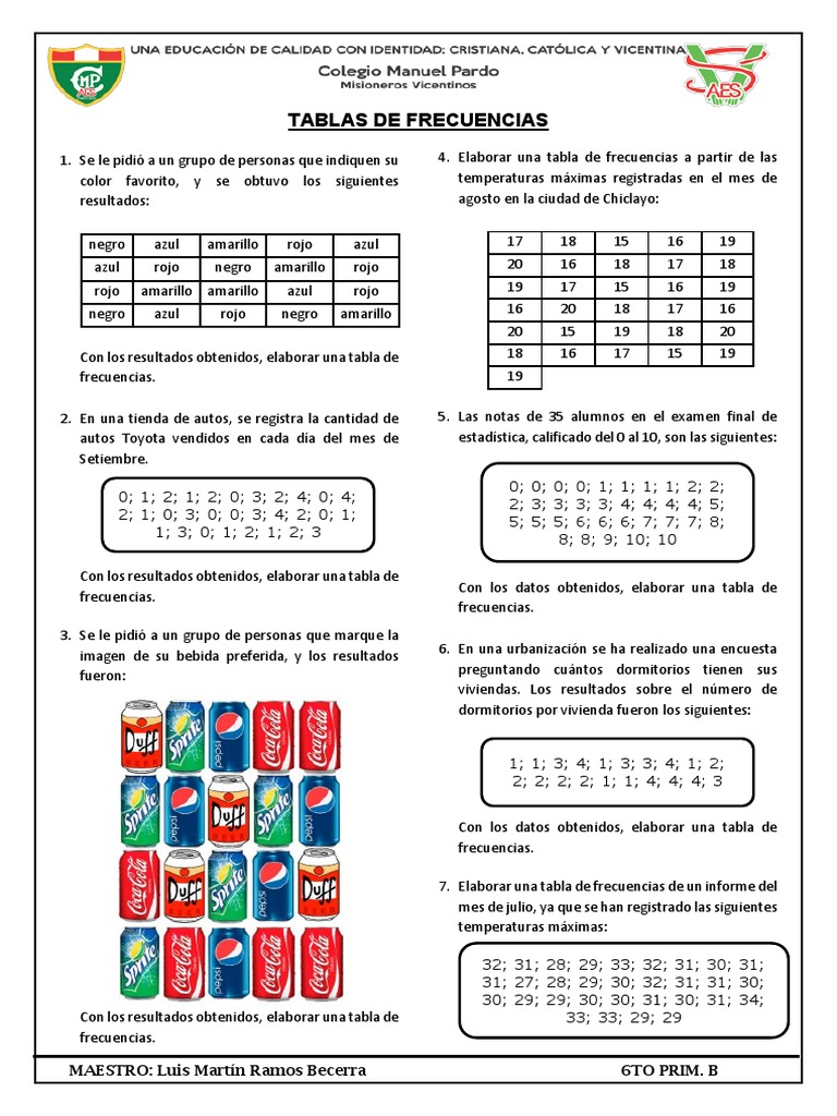 Tablas de Frecuencias Ejercicios Adicionales | PDF
