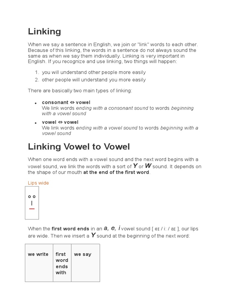 Linked Sound | PDF | Vowel | Consonant