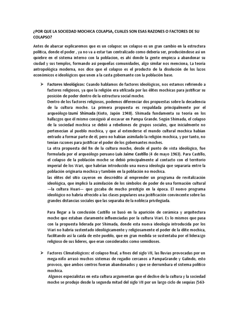 Exposicion Del Colapso Mochica | PDF | Ideologías