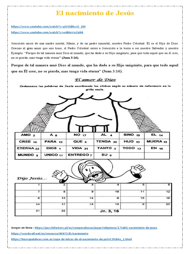 Guía de Aprendiaje El Nacimiento de Jesús | PDF | Deportes y ...