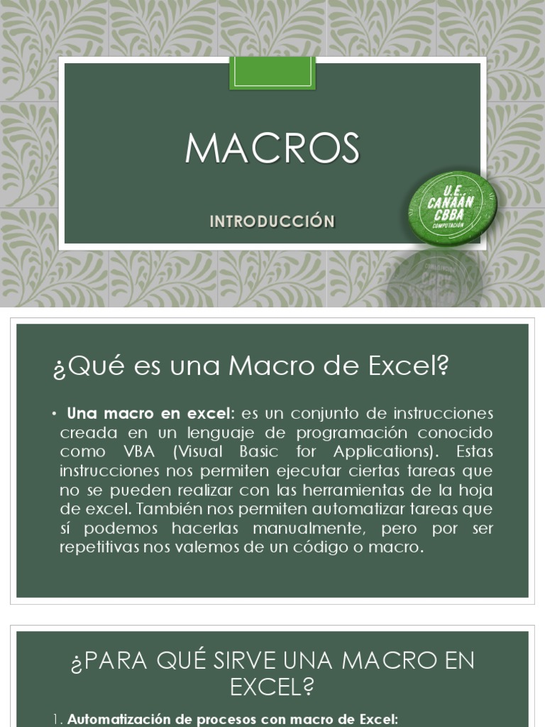 MACROS | Descargar gratis PDF | Microsoft Excel | Macro (informática)