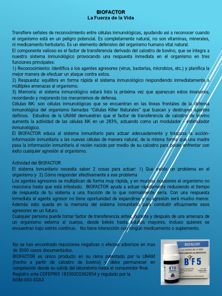 Biofactor | PDF | Sistema inmune | Inmunología