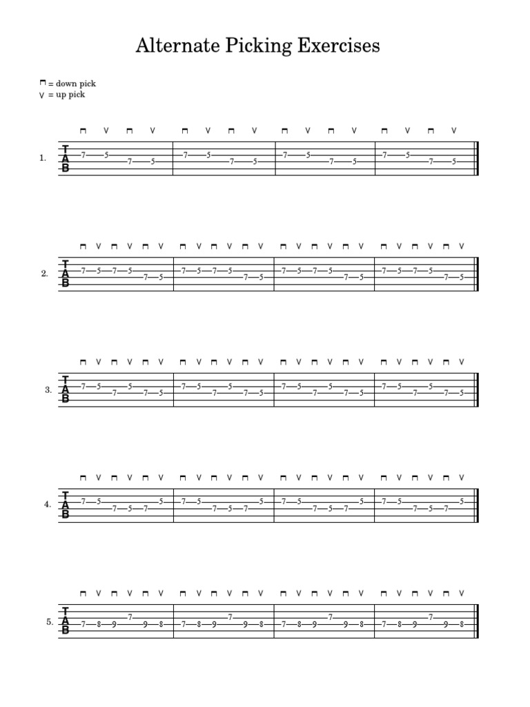 Alternate Picking Exercises | PDF