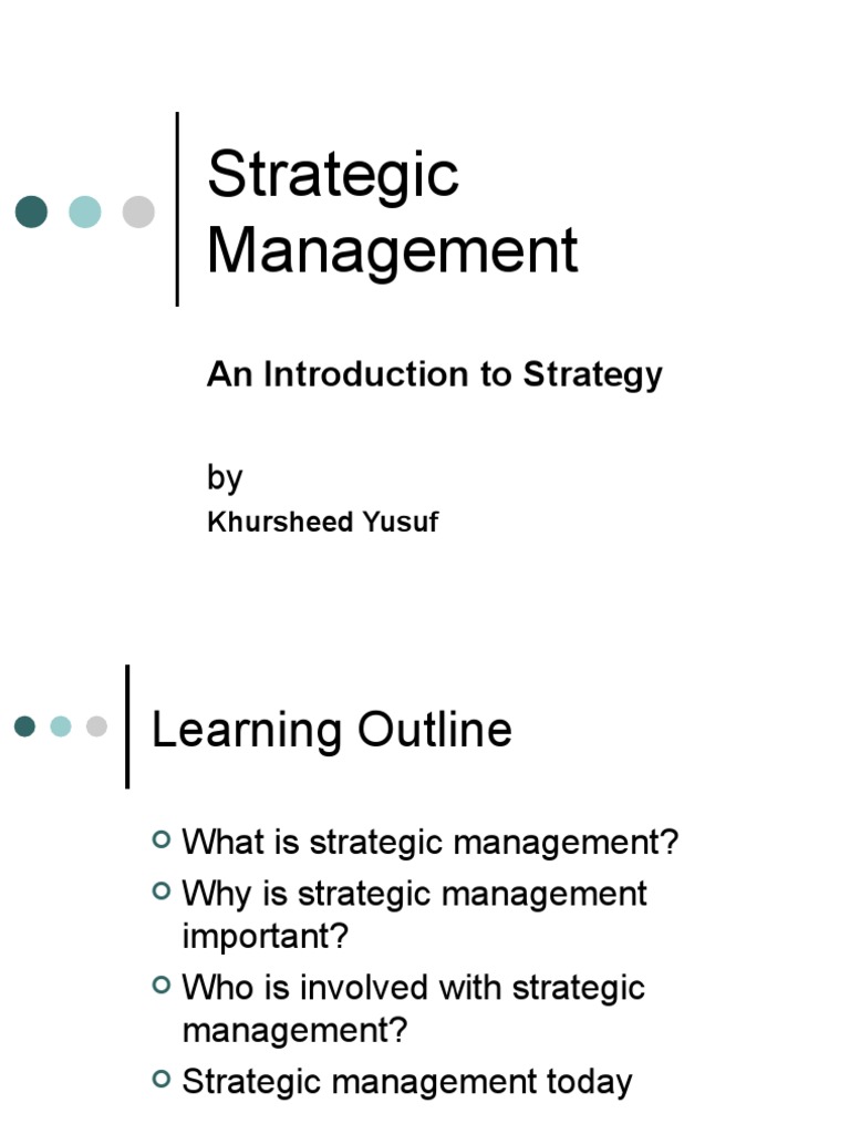 Strategic Management: An Introduction To Strategy | PDF ...