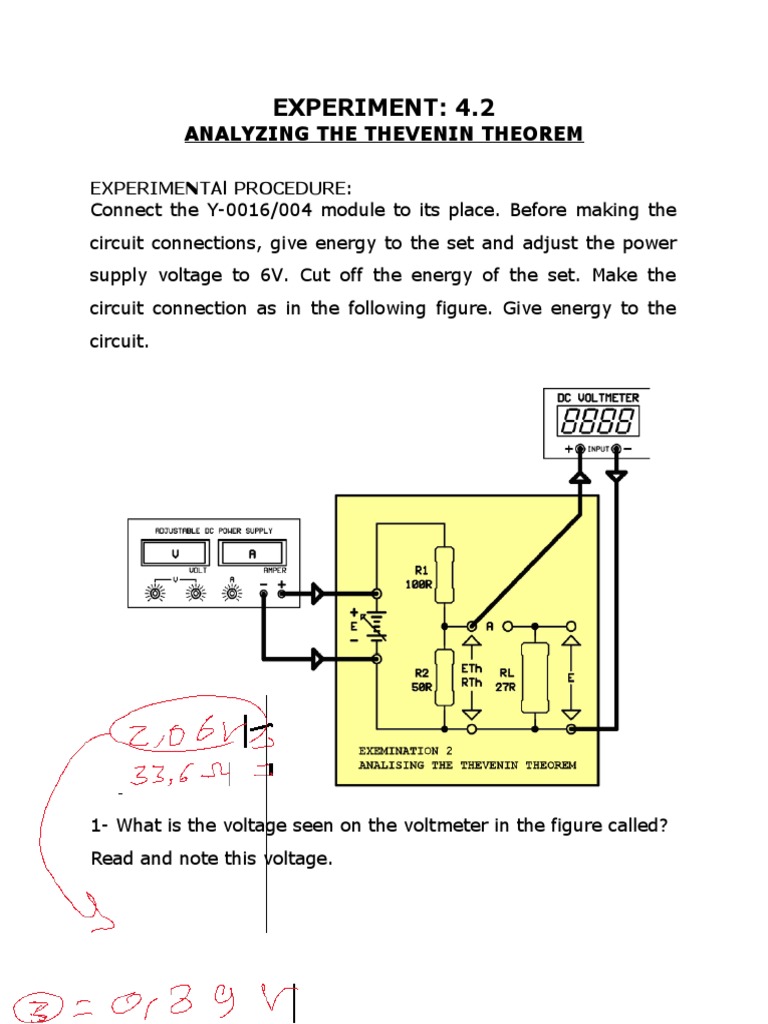 Experiment: 4.2: Analyzing The Thevenin Theorem | PDF | Electrical ...