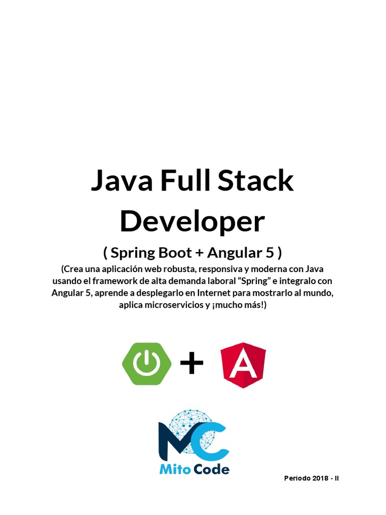 MITOCODE-Temario Java Full Stack Developer | PDF | Java (lenguaje de programación) | Spring ...