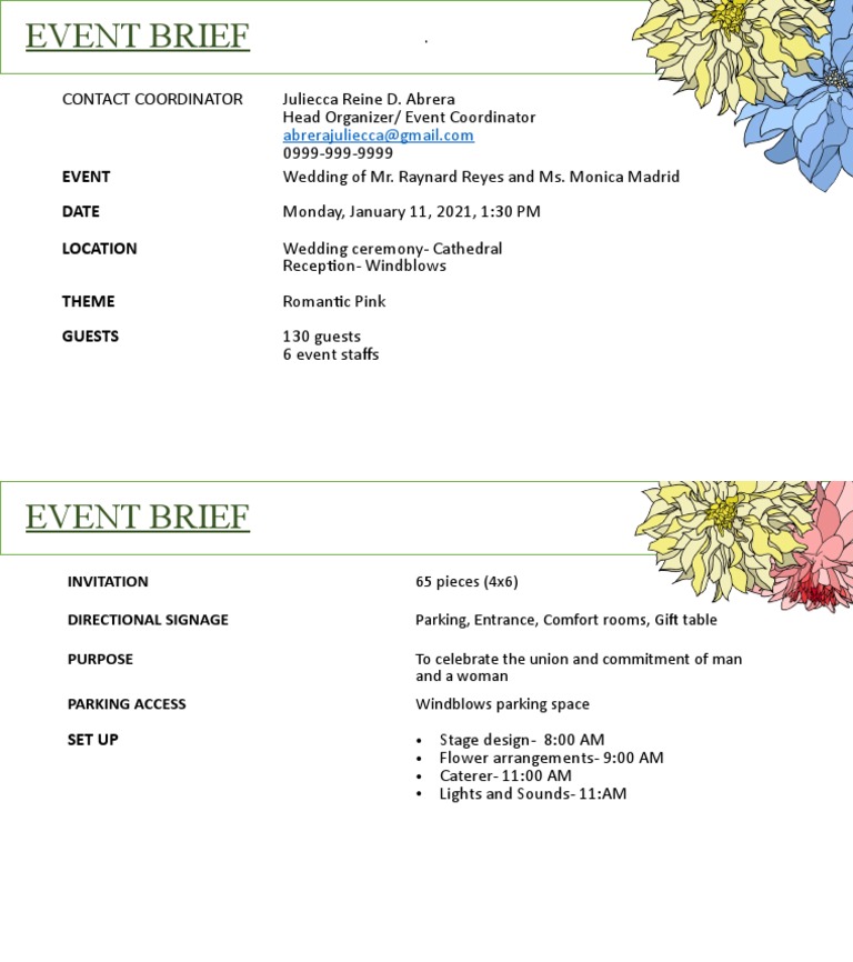 Sample of EVENT BRIEF | PDF