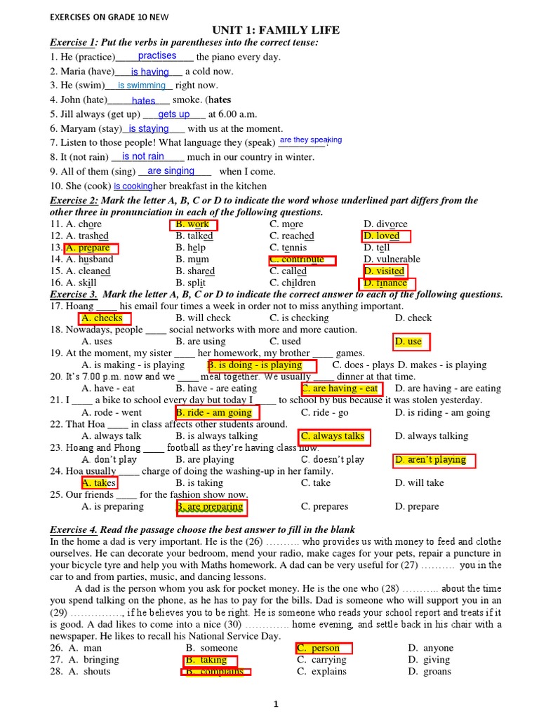 Exercises for Grade 10 English Skills | PDF | Language Arts & Discipline