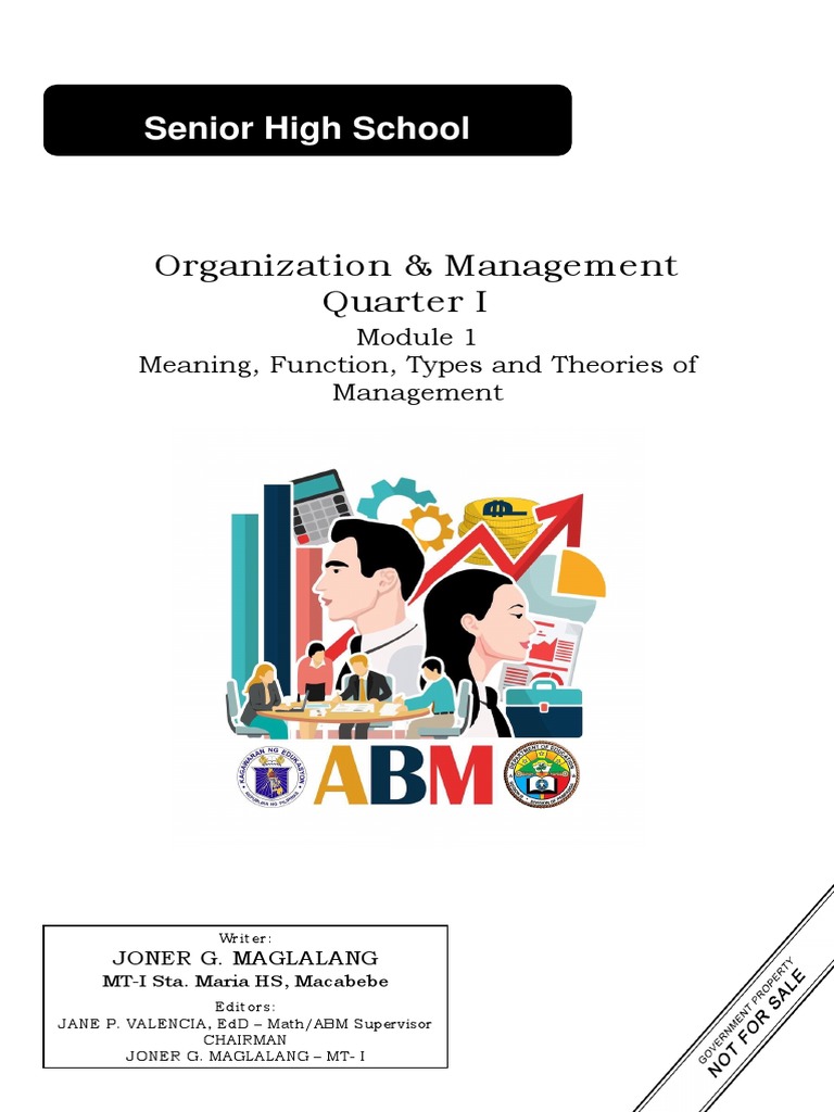 ADM Org Man Module 1 Meaning Functio Types and Theories of Management ...