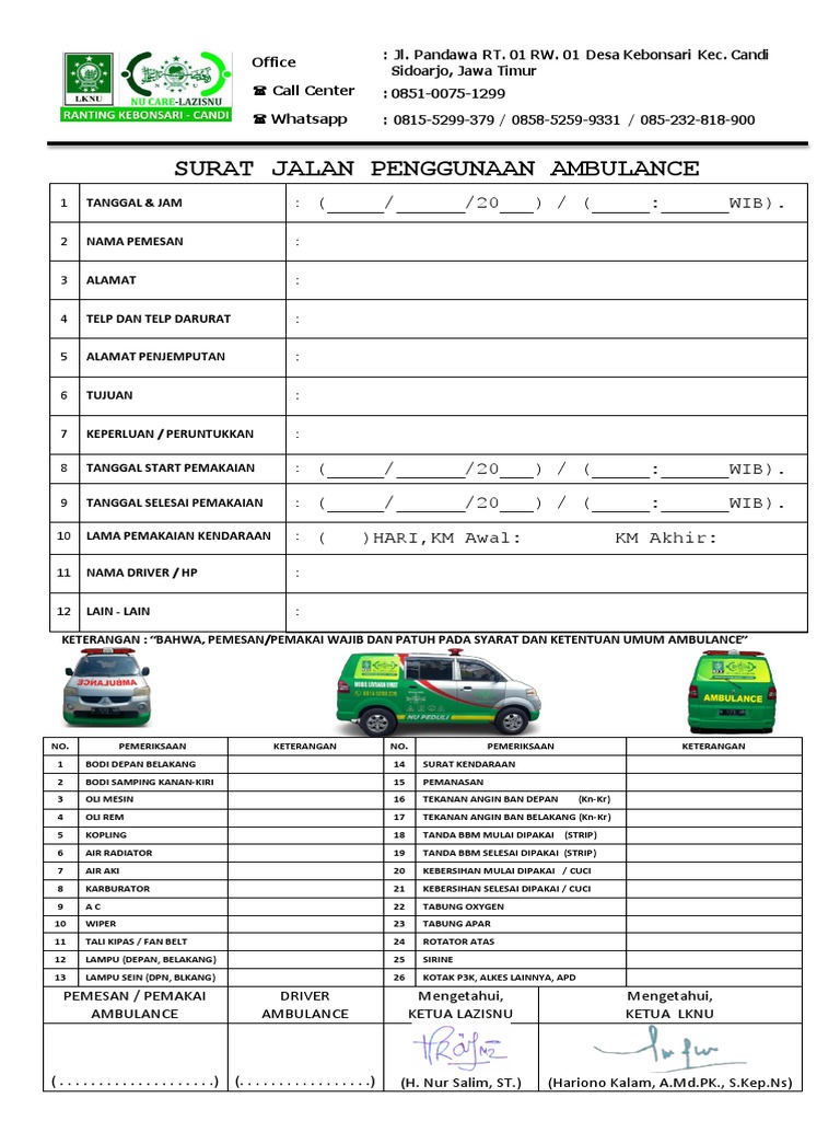 Surat Jalan Ambulan | PDF