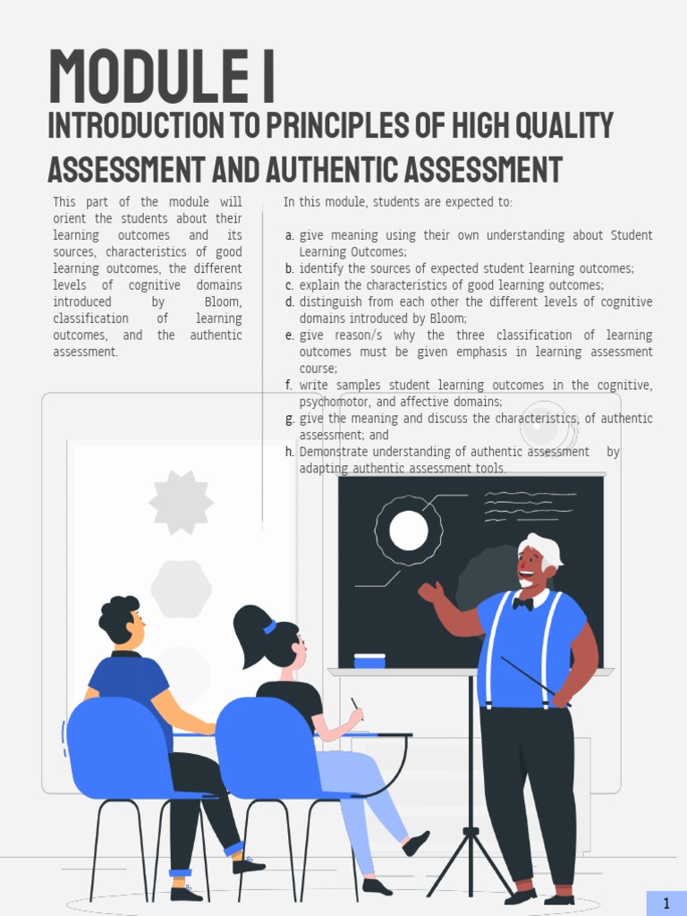 Introduction To Principles of High Quality Assessment and Authentic ...