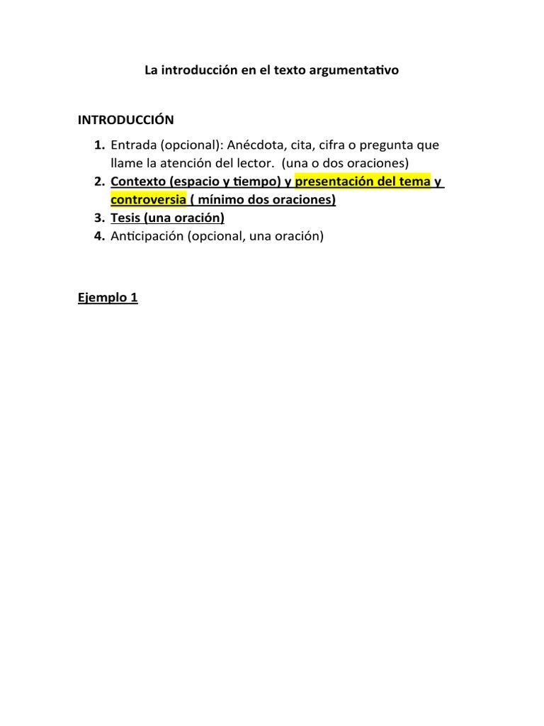 Elementos de La Introducción | PDF