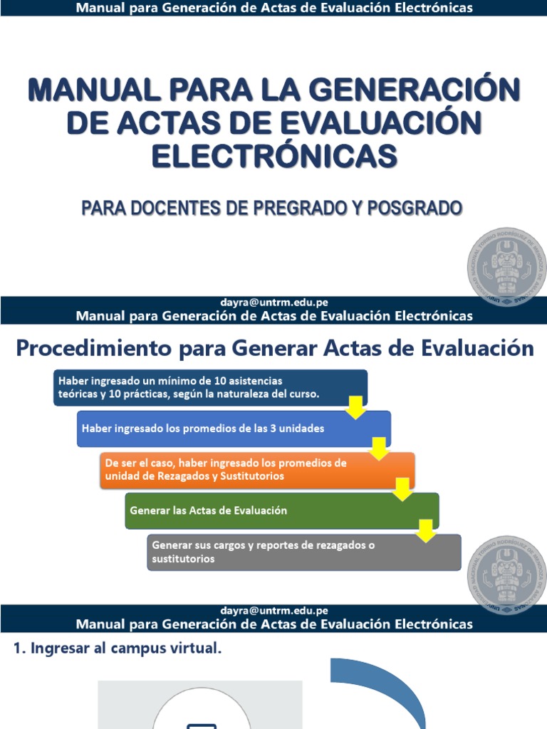 1er. Manual de Generación de Actas Eval. | PDF