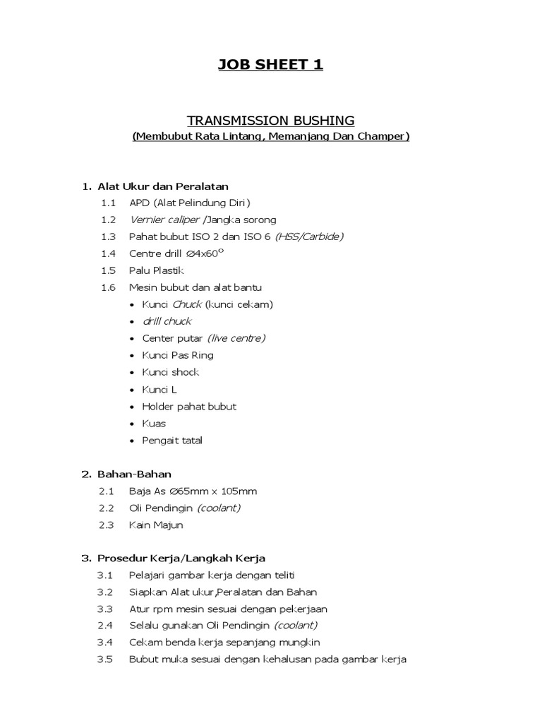Bubut Transmisi Bushings | PDF