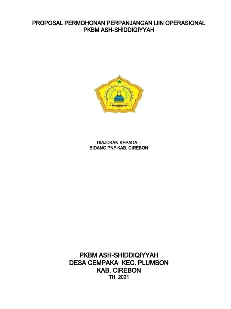 Proposal Ijin Operasional Terbaru 2021 - PKBM | PDF