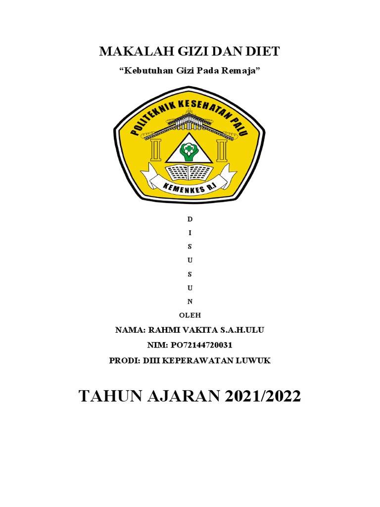 TAHUN AJARAN 2021/2022: Makalah Gizi Dan Diet | PDF