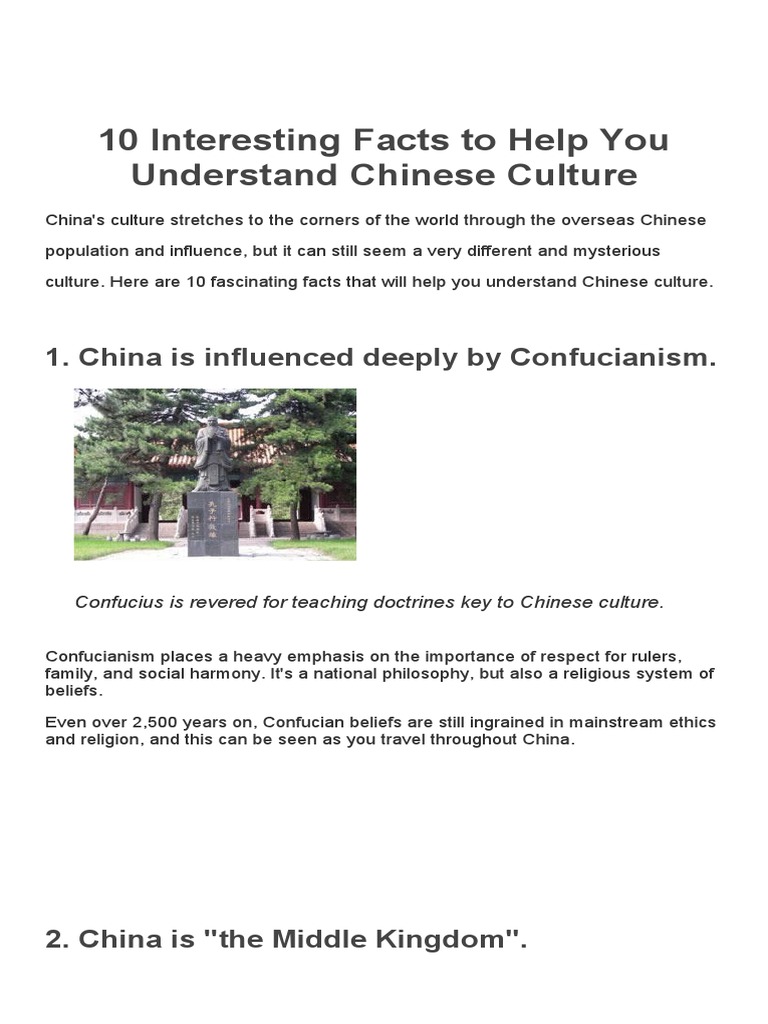 10 Interesting Facts To Help You Understand Chinese Culture: 1. China ...