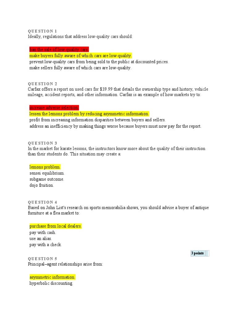 Understanding Adverse Selection in Markets | PDF | Adverse Selection ...