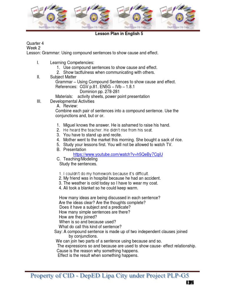 Compound Sentences: Cause and Effect | PDF | Sentence (Linguistics)