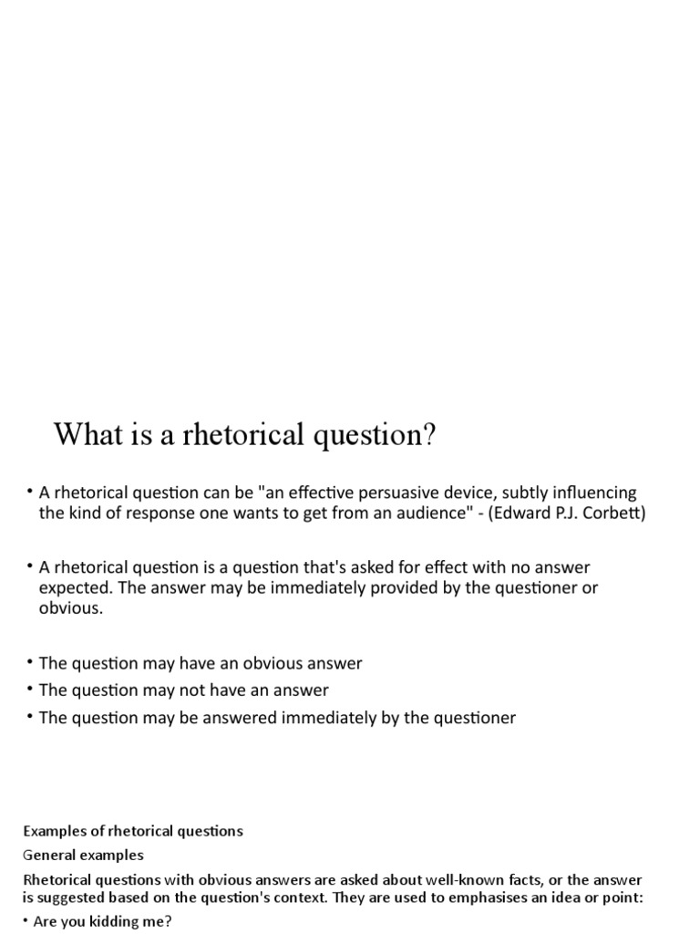 Understanding Rhetorical Questions | PDF | Question | Persuasion