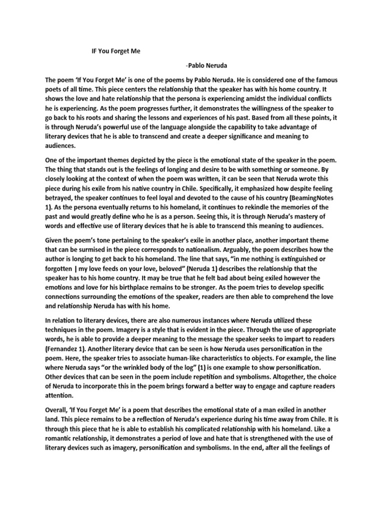 If You Forget Me | PDF | Poetry | Love