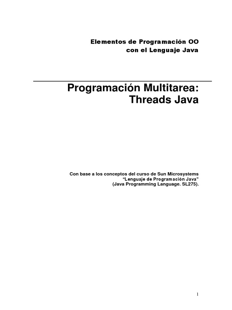 Programación Multitarea Threads Java | PDF | Java (lenguaje de programación) | Hilo (Computación)