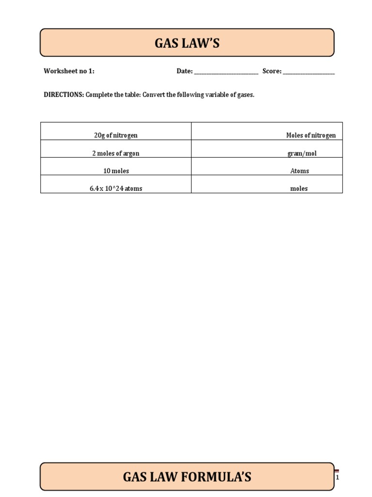 Act 2 Gas Law Avogadro's and Idealgas Law | PDF | Gases | Mole (Unit)