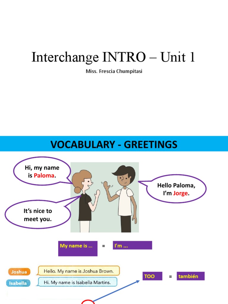 Interchange Intro: Unit 1 Overview | PDF | Linguistics | Syntax