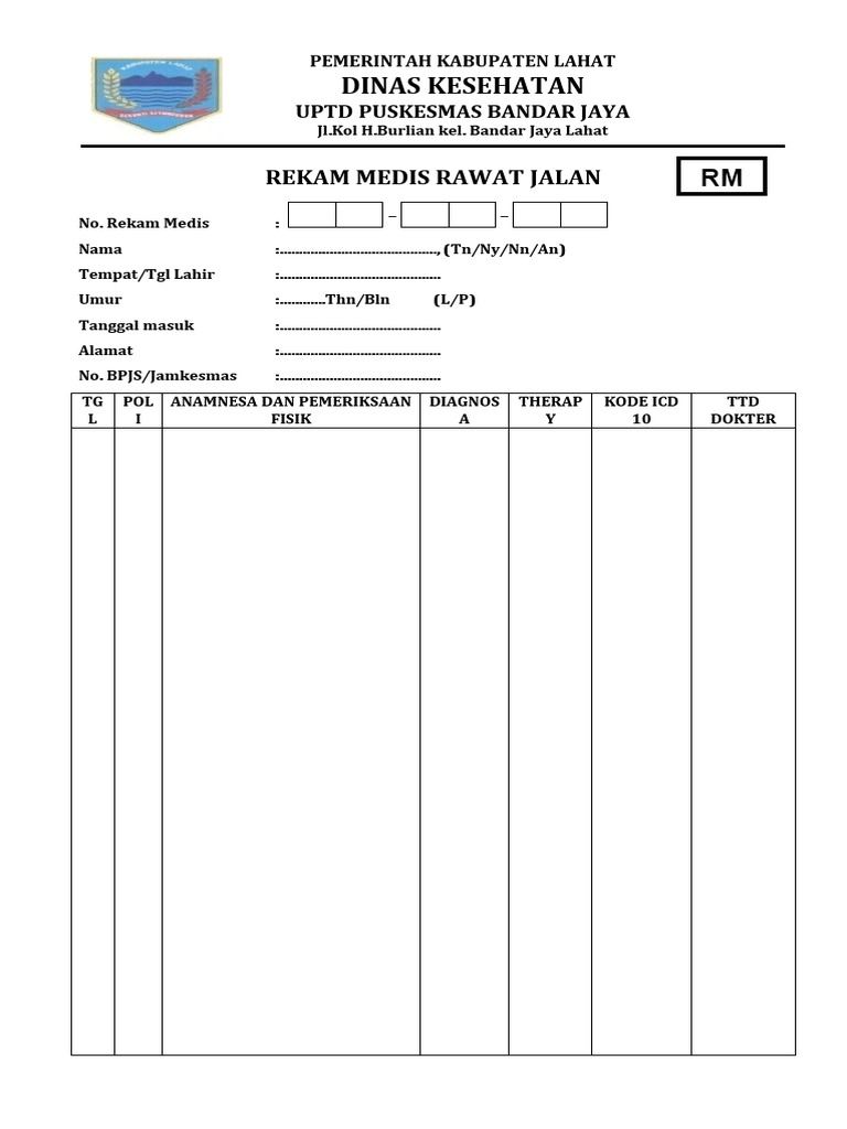Formulir Rekam Medis | PDF