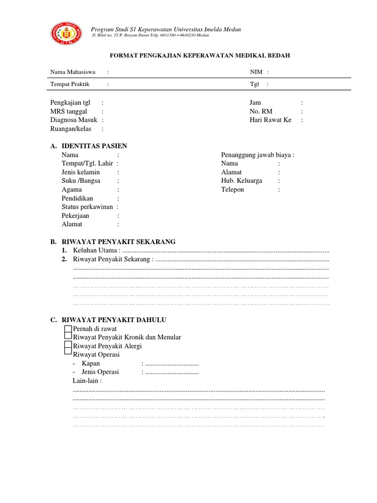 Format Pengkajian KMB | PDF