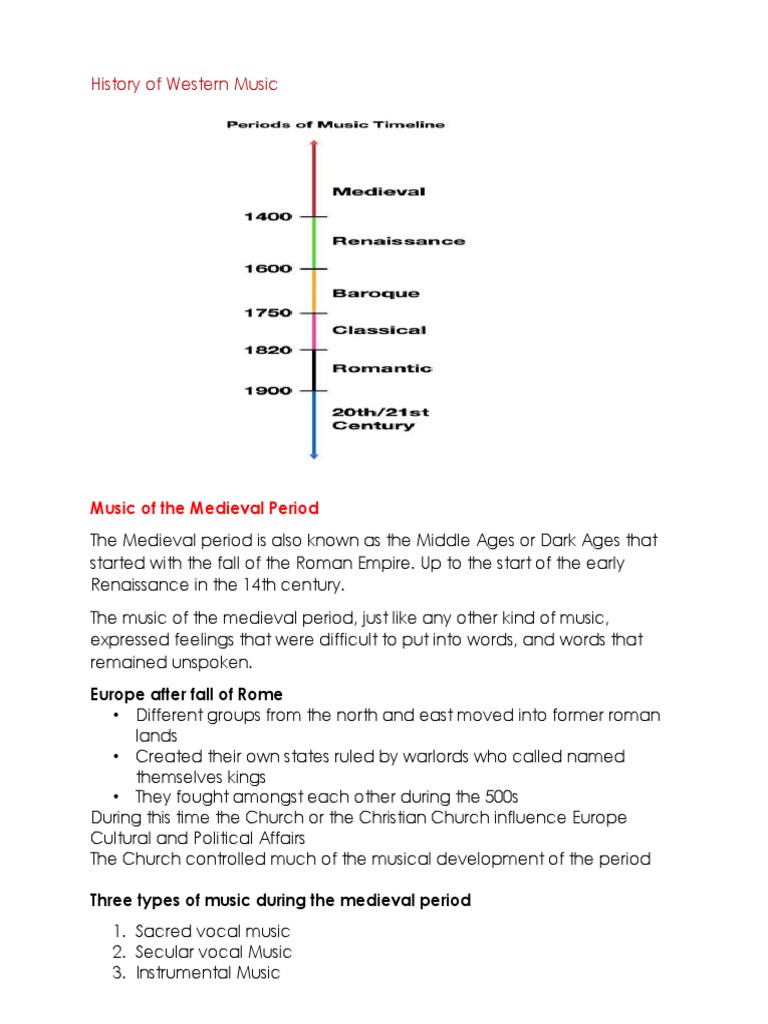 History of Western Music (Medieval, Renaissance, Baroque) | PDF ...