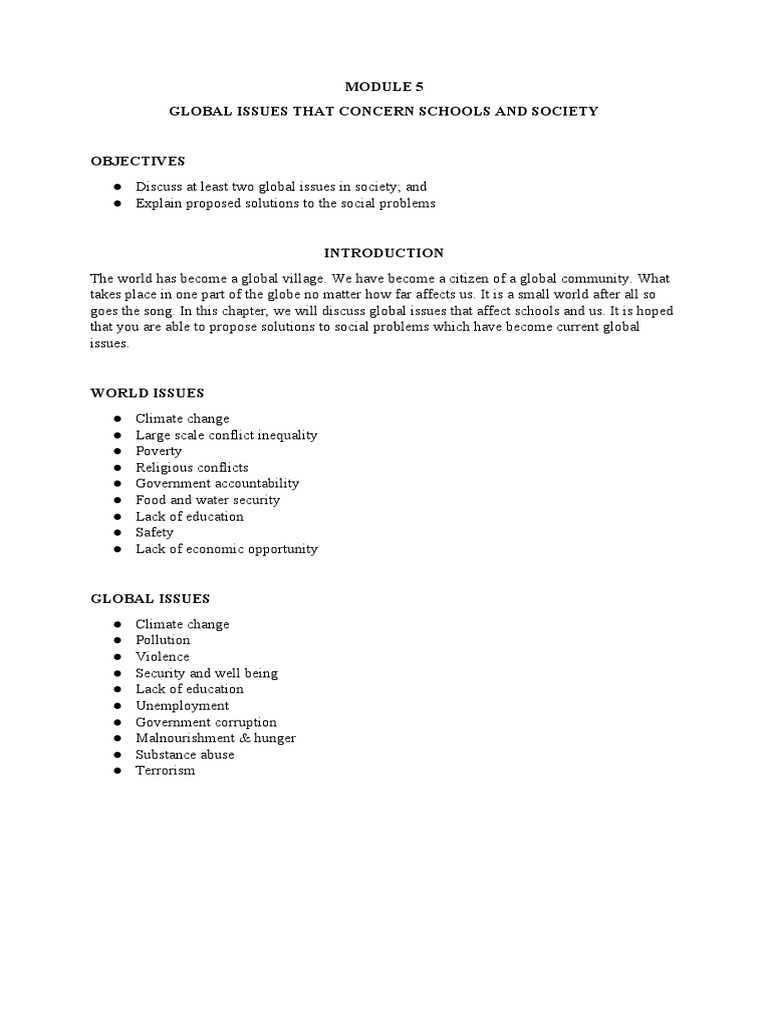 Addressing Global Challenges: Analyzing Major Social Issues and the ...