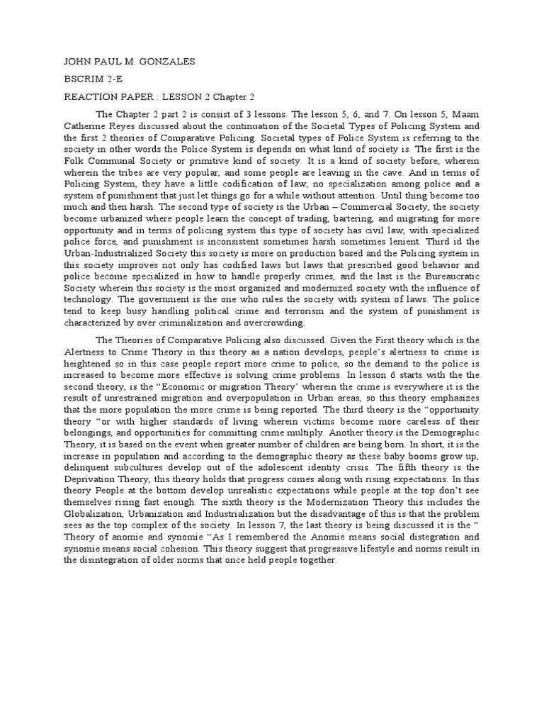 Lesson 2, Chapter 2 | PDF | Society | Crimes